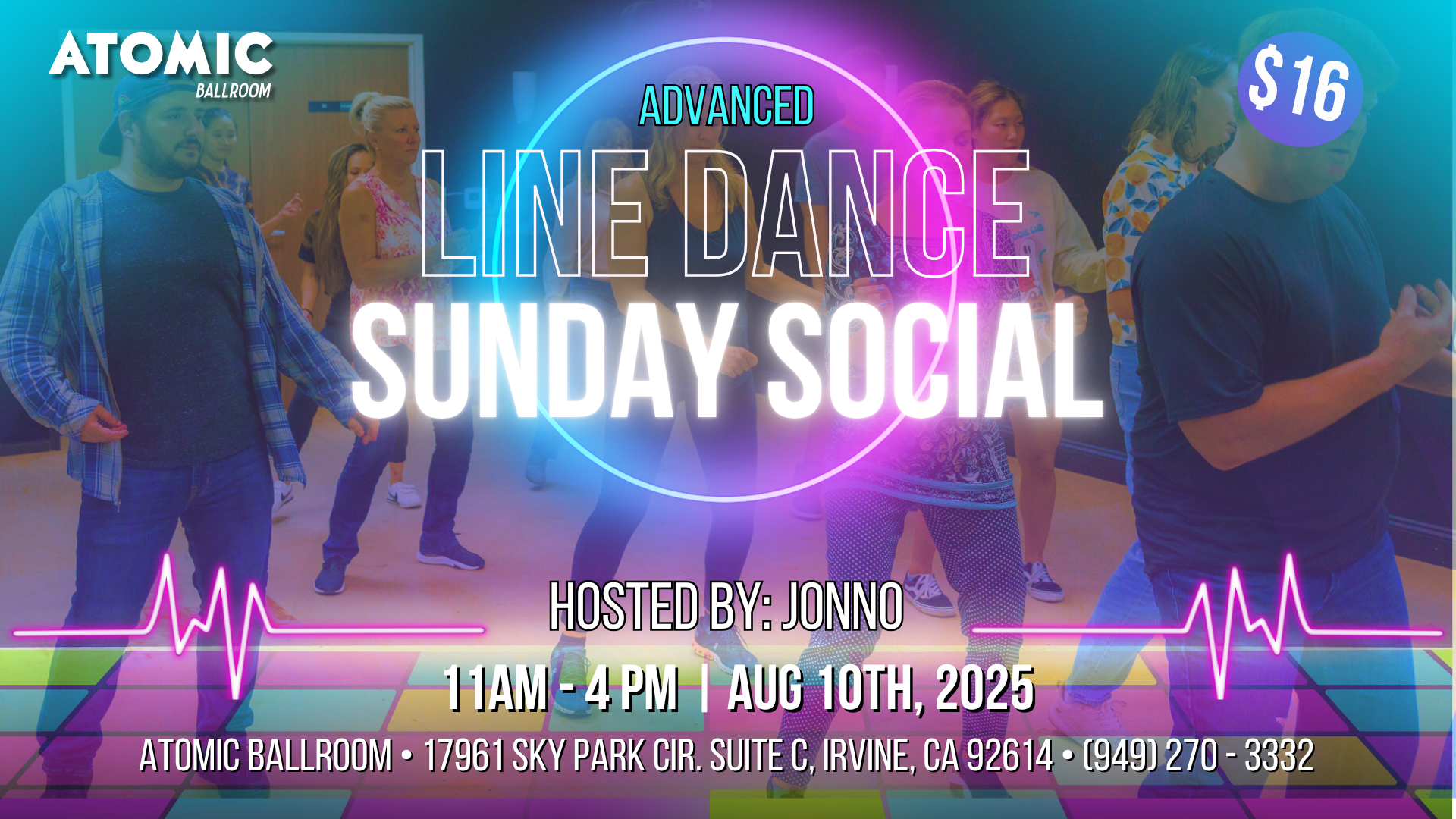 Sunday Line Dance Atomic 2025 (2) | ATOMIC Ballroom | Irvine, CA in ...