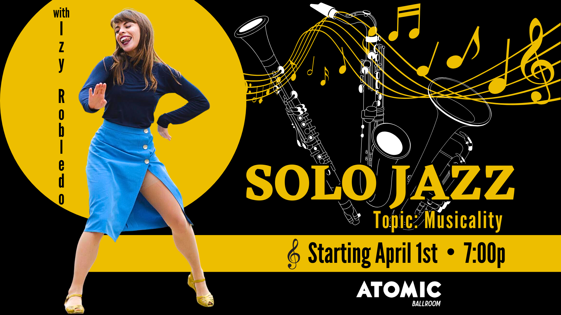 All Levels Solo Jazz with Isabella at Atomic Ballroom!