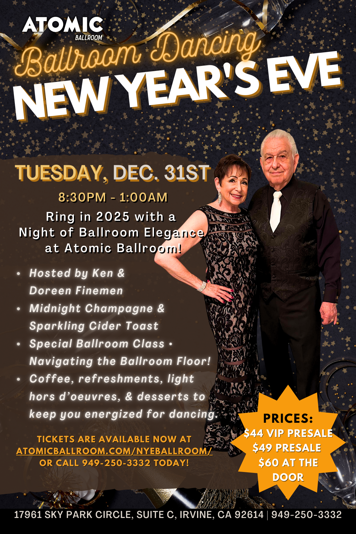 Ballroom Dancing New Year's Eve at ATOMIC Ballroom!