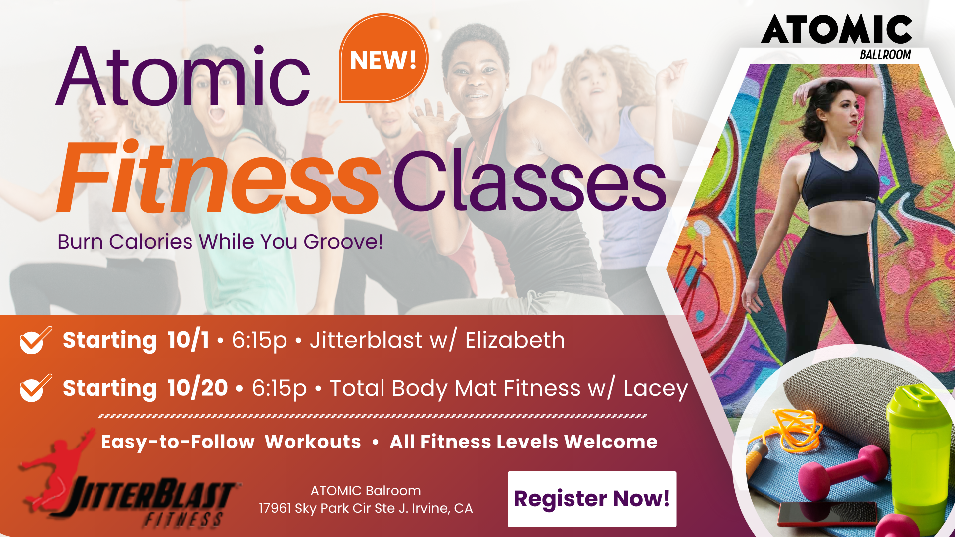 Atomic Fitness Classes – Dance-Inspired Workouts in Irvine at ATOMIC Ballroom